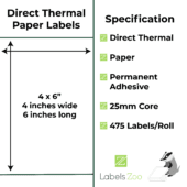 4 x 6 Direct Thermal Labels – From £2.93 Per Roll