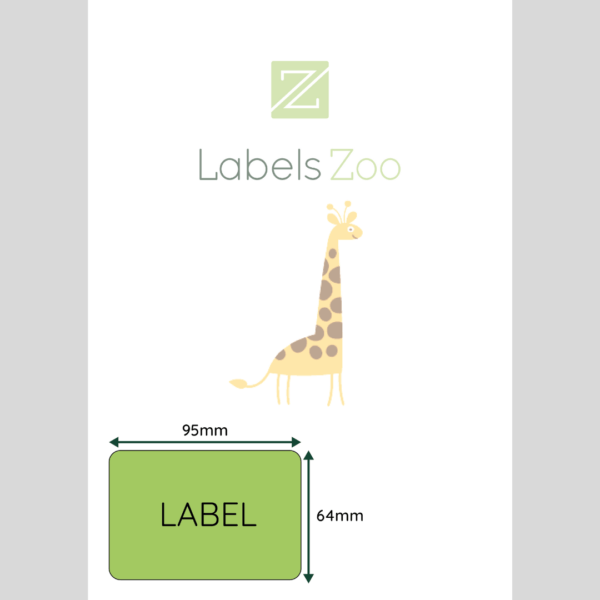 Single Integrated Label – 64 x 95mm - Giraffe | Labels Zoo