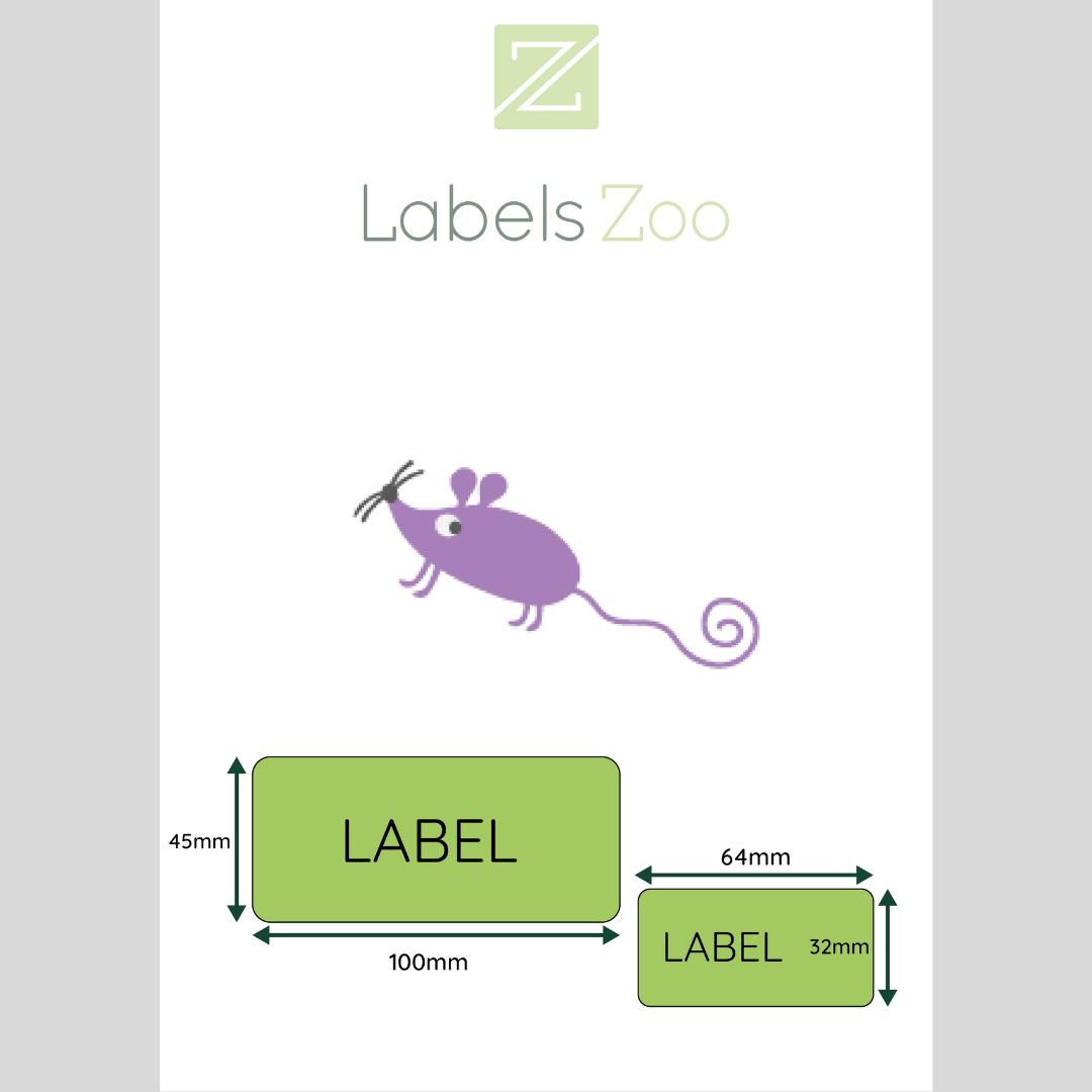 Double Integrated Labels – Left: 45 x 100mm Right: 32 x 64mm | Labels Zoo