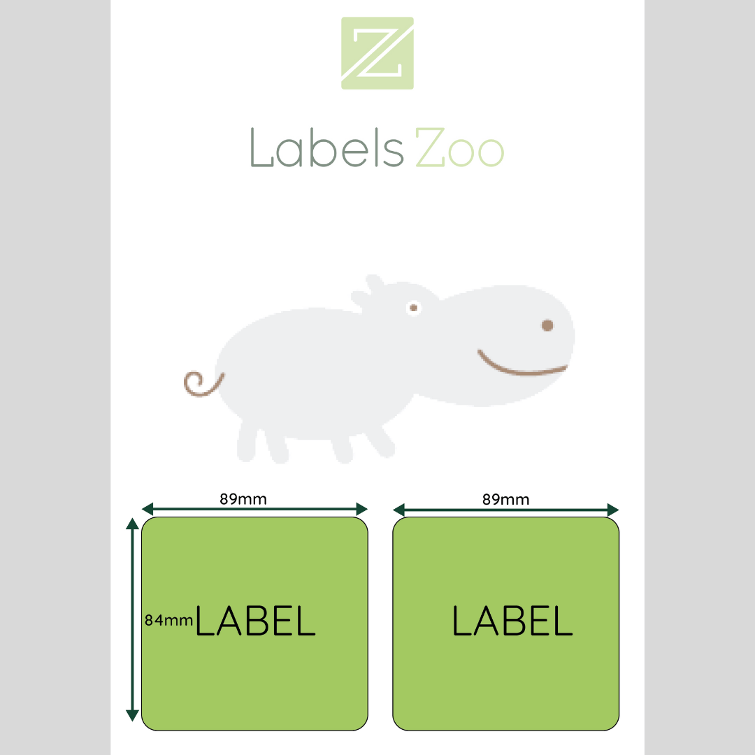 Double Integrated Labels – 84 x 89mm | Labels Zoo