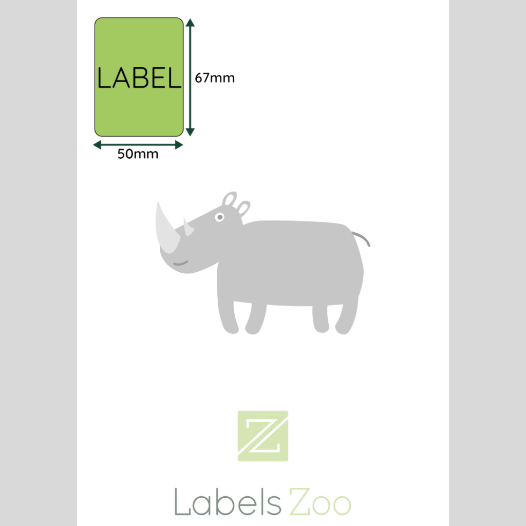 Single Integrated Label – 67 x 50mm | Labels Zoo